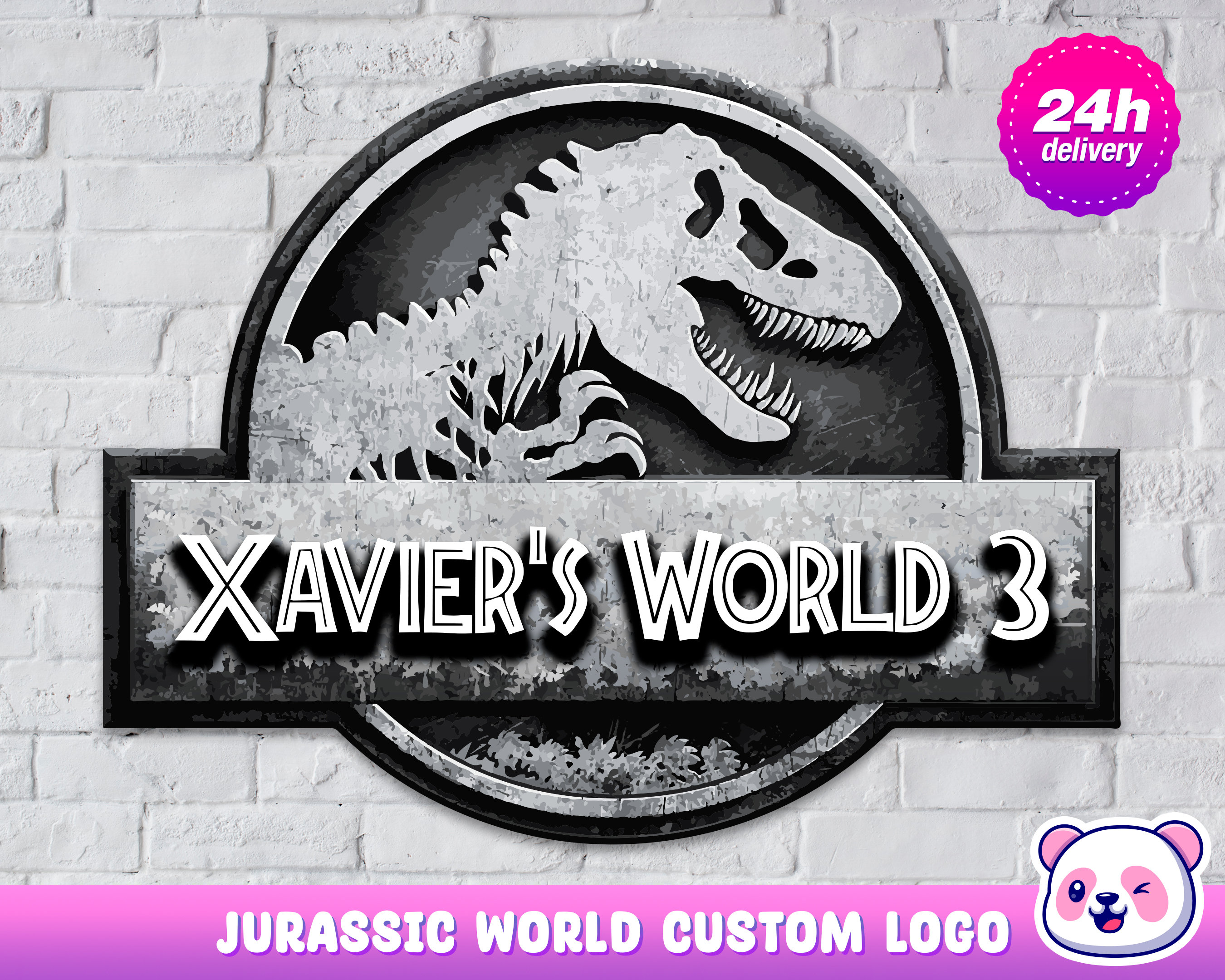 Jurassic World Custom Logo With Name and Age - Etsy