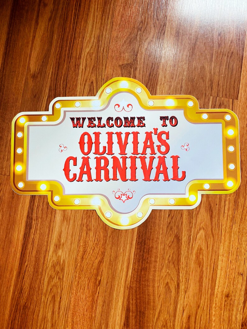 Circus Carnival Custom Sign With Name - Etsy