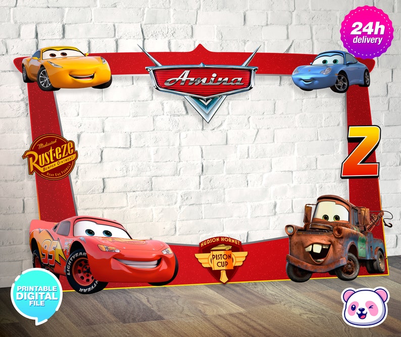 Cars Photo Booth With Name and Age - Etsy
