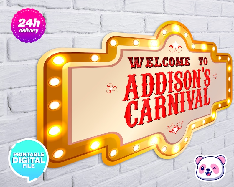 Circus Carnival Custom Sign With Name - Etsy