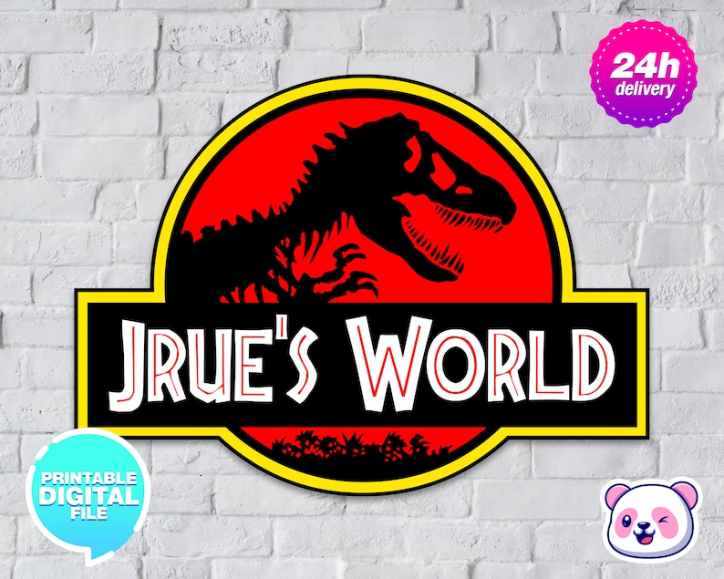 Jurassic World Custom Logo With Name and Age - Etsy
