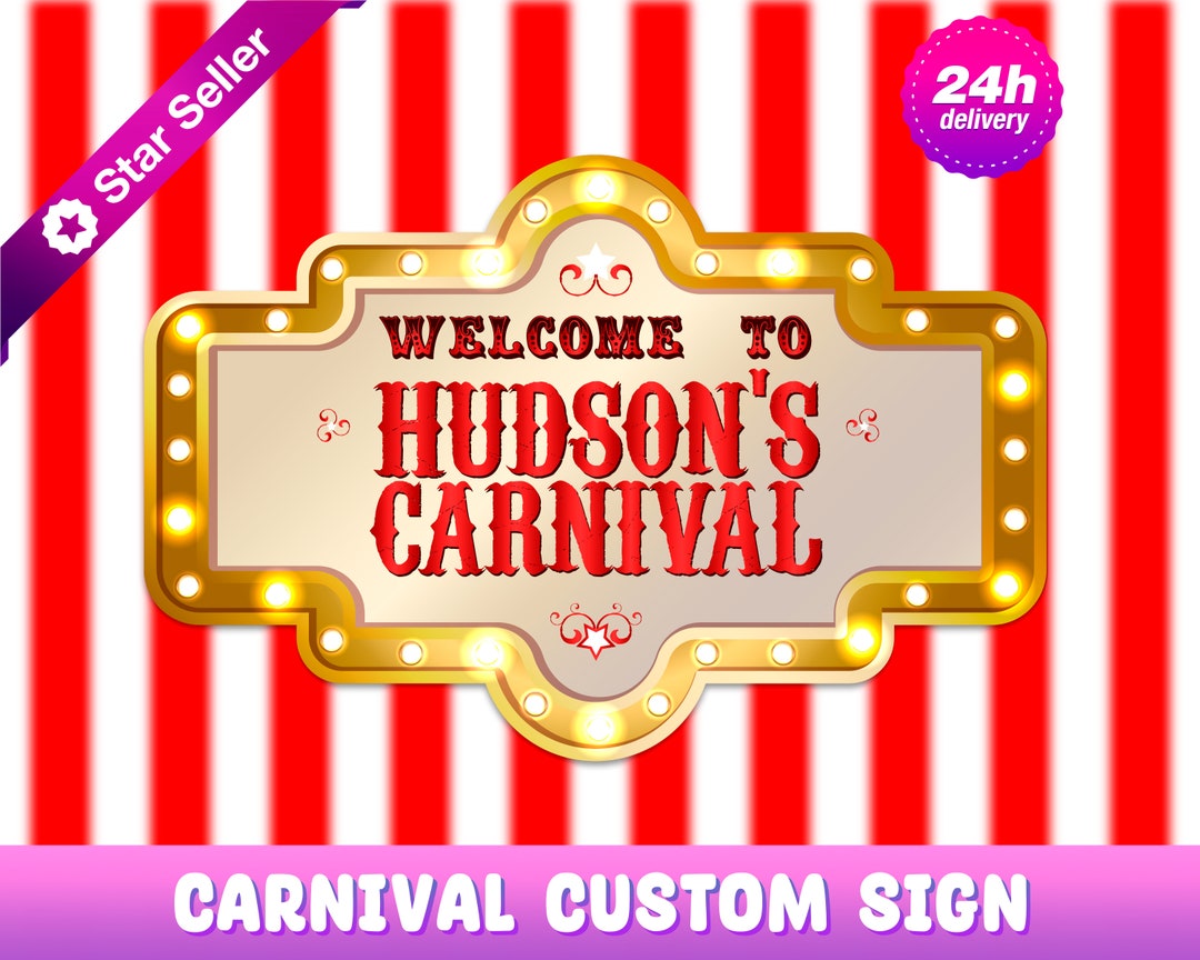 Circus Carnival Custom Sign With Name - Etsy