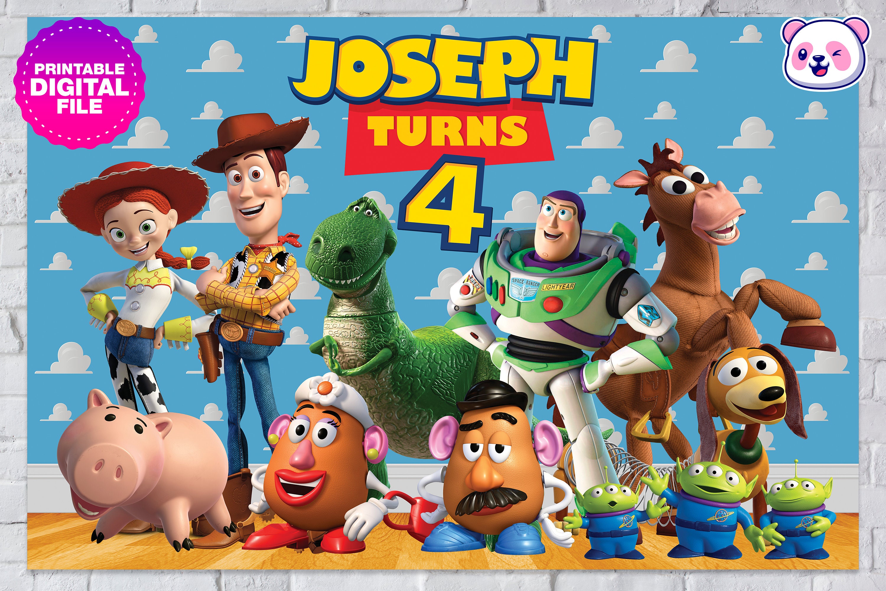 Toy Story Backdrop With Name and Age - Etsy