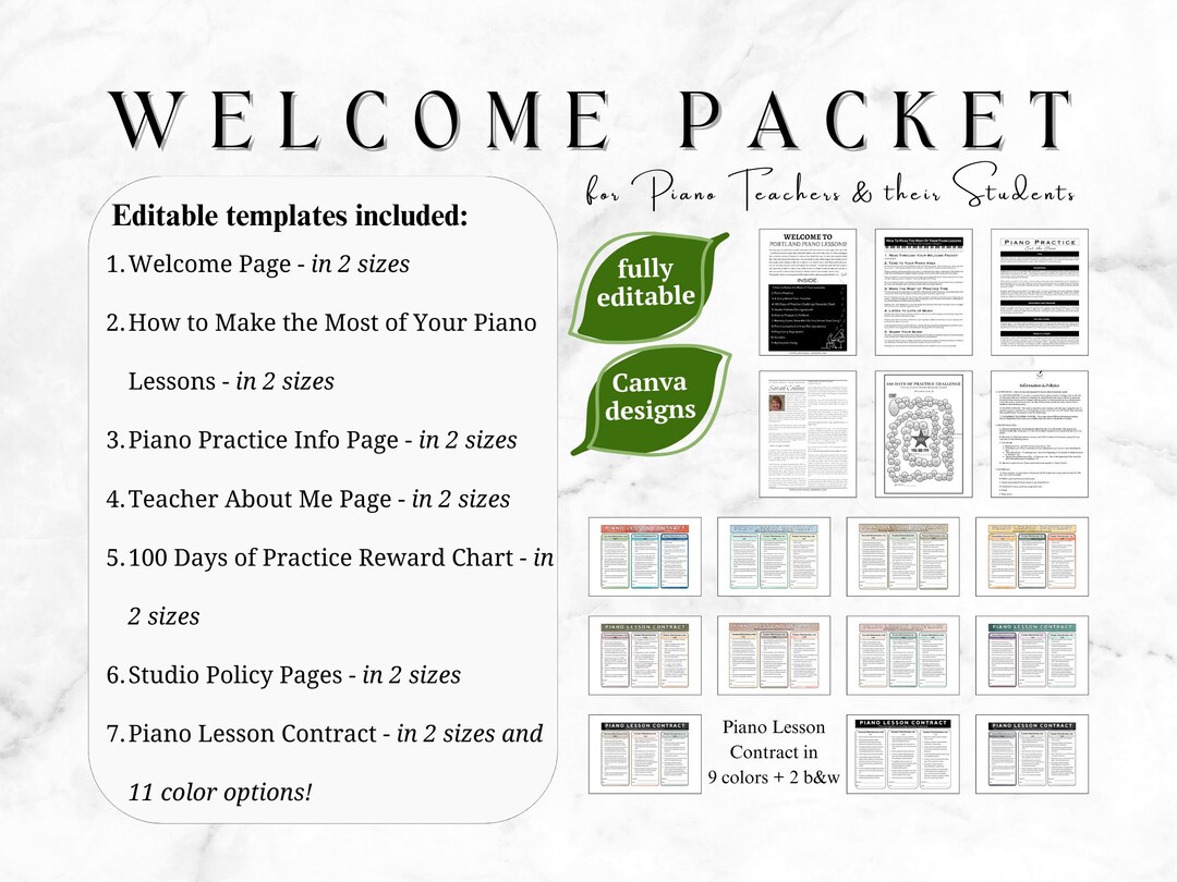 Welcome Packet for Piano Teachers and Their Students: Lesson ...