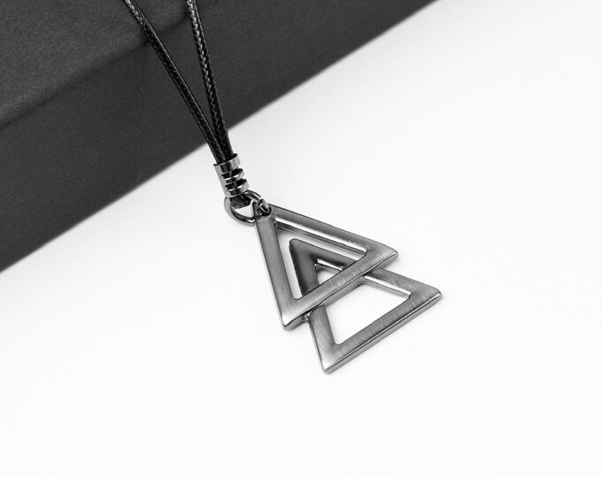 Duble Triangle - Black Compass Necklace - Gold Compass Necklace - Gold ...