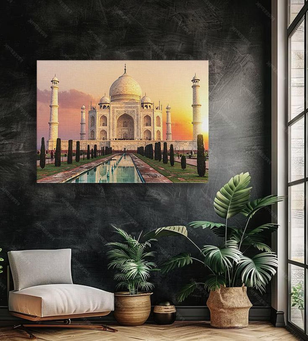 Taj Mahal Canvas Print, Taj Mahal Decor, Taj Mahal Home Decor, India ...