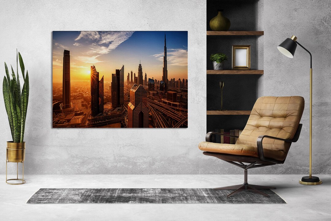Dubai Skyline Wall Art, Dubai Landscape Canvas, Dubai Canvas, Dubai ...