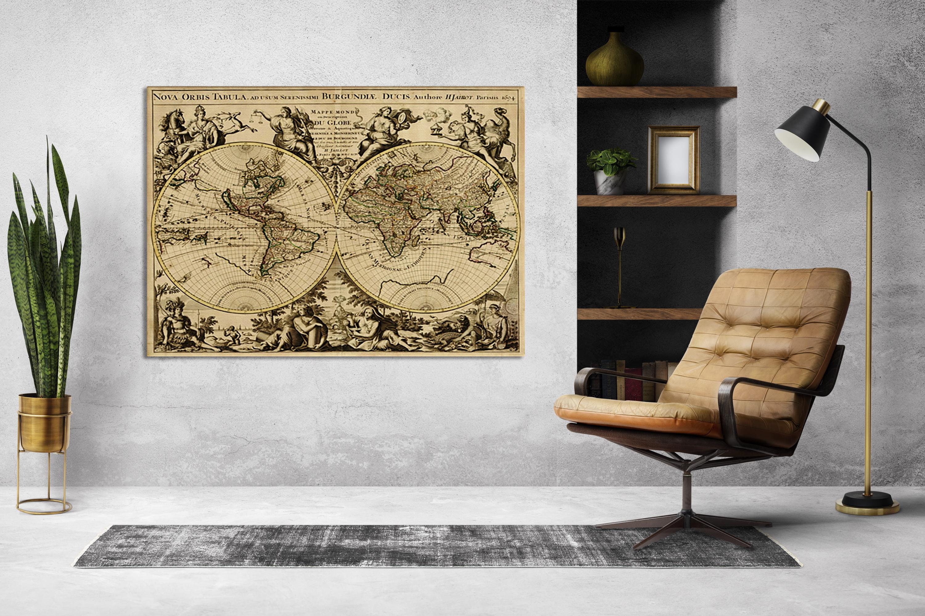 Old World Map Canvas Print, Old Map Artwork, Old World Map Art Canvas ...