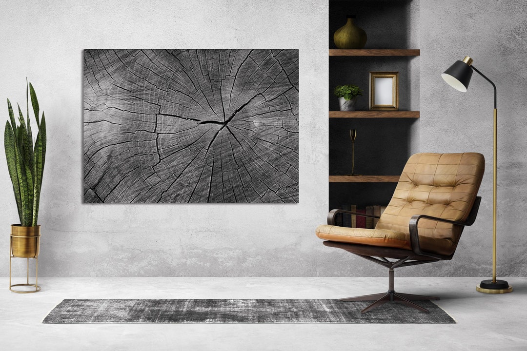 Tree Stump Print, Wood Slice Print, Nature Theme Art, Tree Ring Art ...