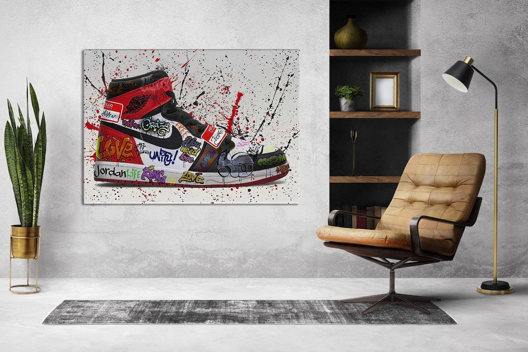 Jordan Graffiti Canvas Wall Art,air Jordan Canvas Wall Art,jordan ...