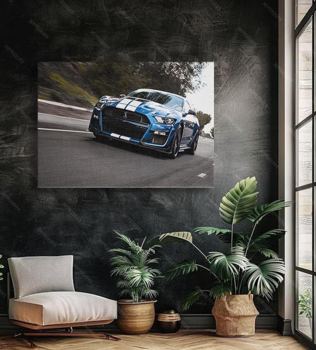 Ford Mustang Wall Art, Mustang Art, Car Lover Gift Printed, Shelby ...