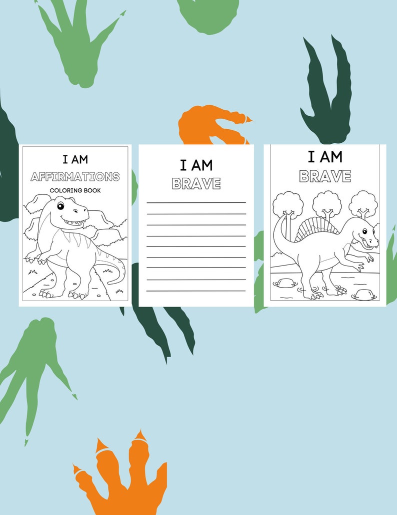 Dinosaur Kids Affirmation Worksheets - Digital Download - Etsy