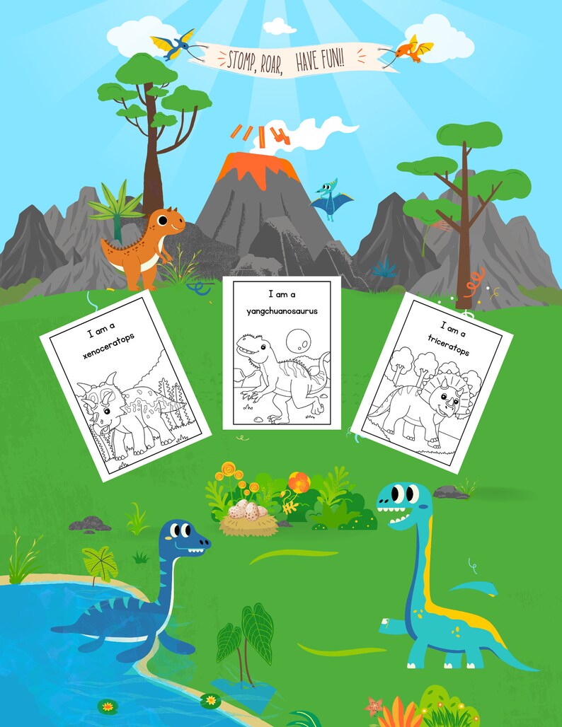 Cute Dinosaur Coloring Pages for Ages + (94 FUN PAGES!) - Etsy