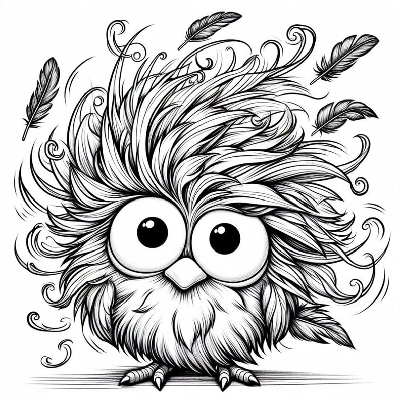 Feathered FUN: 55 Whimsical Bird Coloring Pages for All Ages - Etsy