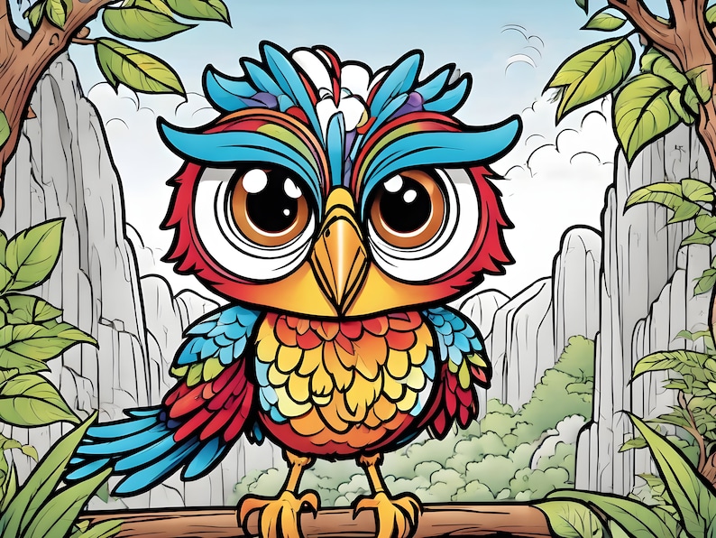 Feathered FUN: 55 Whimsical Bird Coloring Pages for All Ages - Etsy