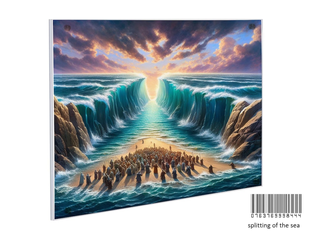 Splitting of the Sea Acrylic Prints, Jewish Art , Wall Art Decoration ...
