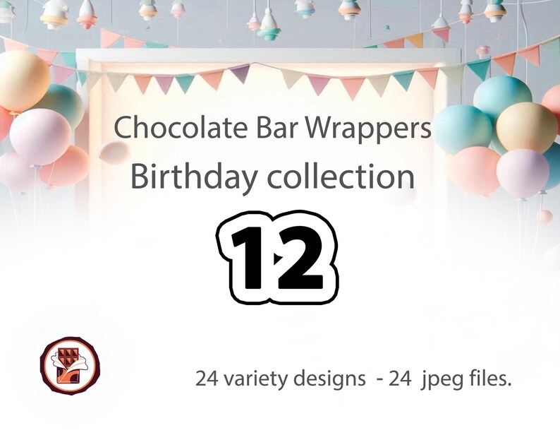 Bundle of 24 Designs Chocolate Bar Wrappers Template ,birthday ...