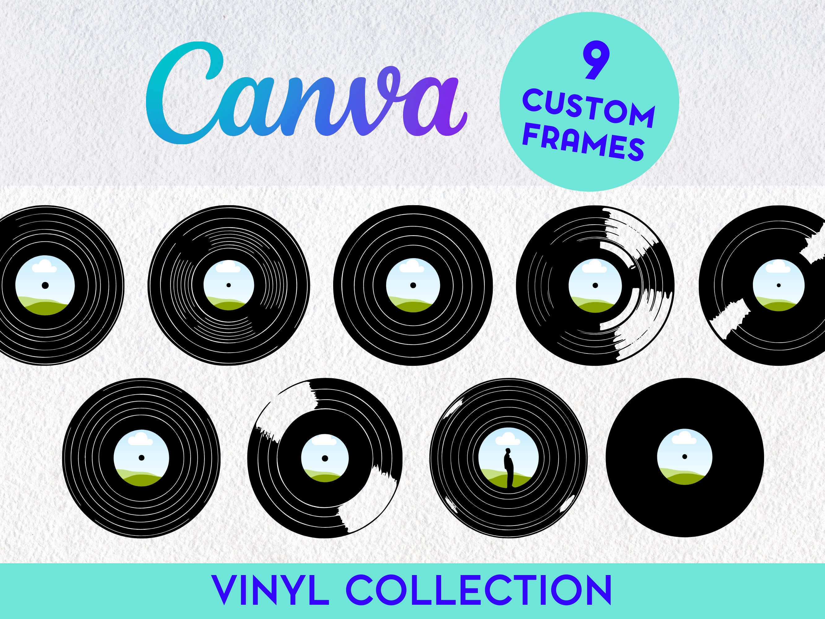 12 Inch Vinyl Record Template, Vinyl Record Canva Frames, Customisable ...