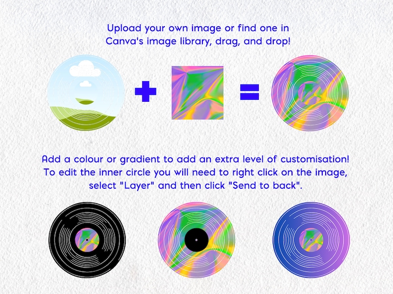 12 Inch Vinyl Record Template, Vinyl Record Canva Frames, Customisable ...