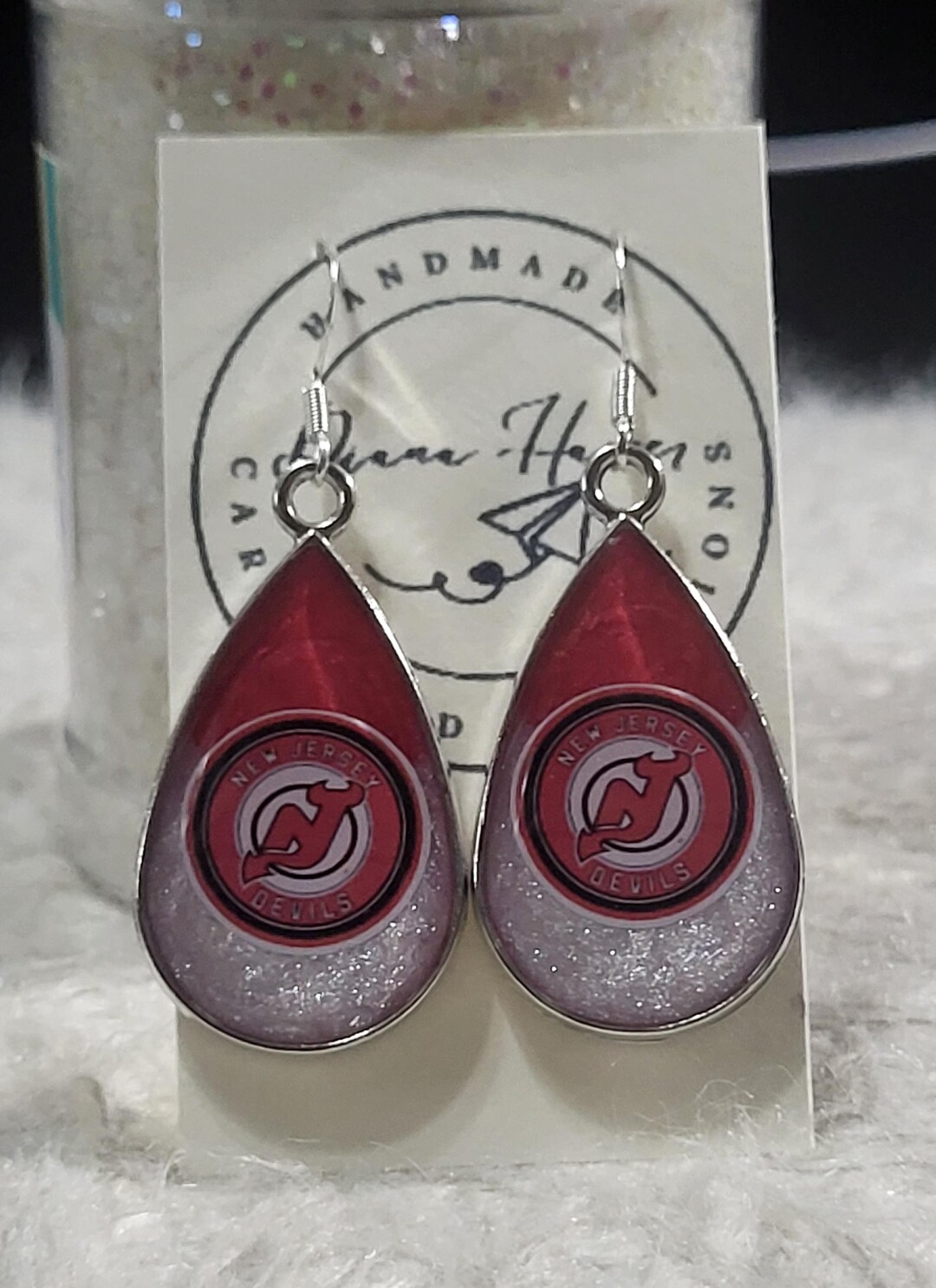 New Jersey Devil Earrings, Devils Earrings, Hockey Earrings for Her - Etsy