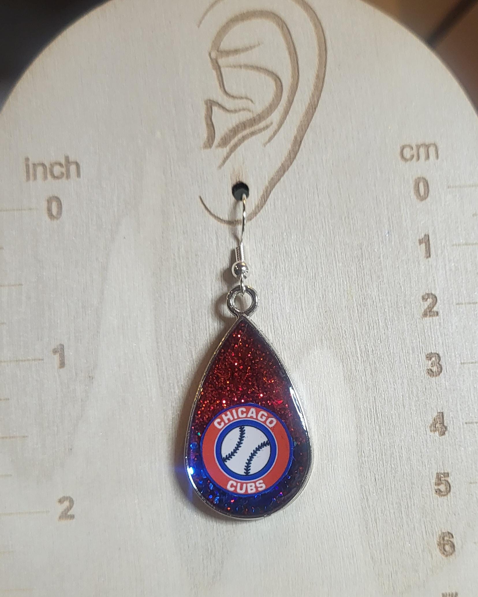 Chicago Cubs Earrings, Cubs Earrings, Baseball Earrings, Earrings for ...