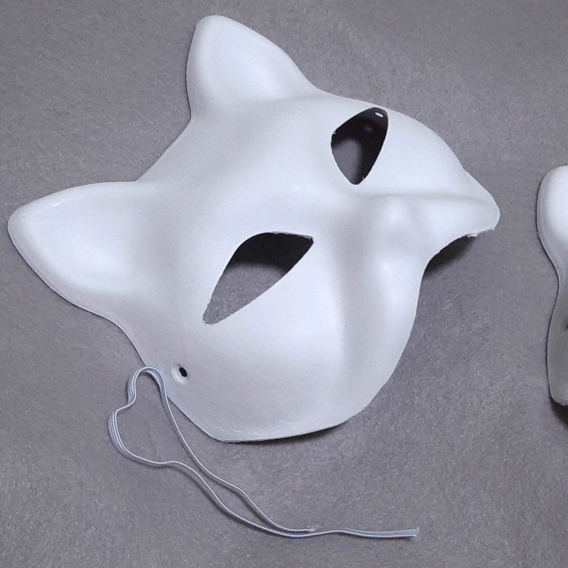 Two Blank Paper Mache Cat Masks, Therian Cat Fox Mask DIY Pack of 2 ...