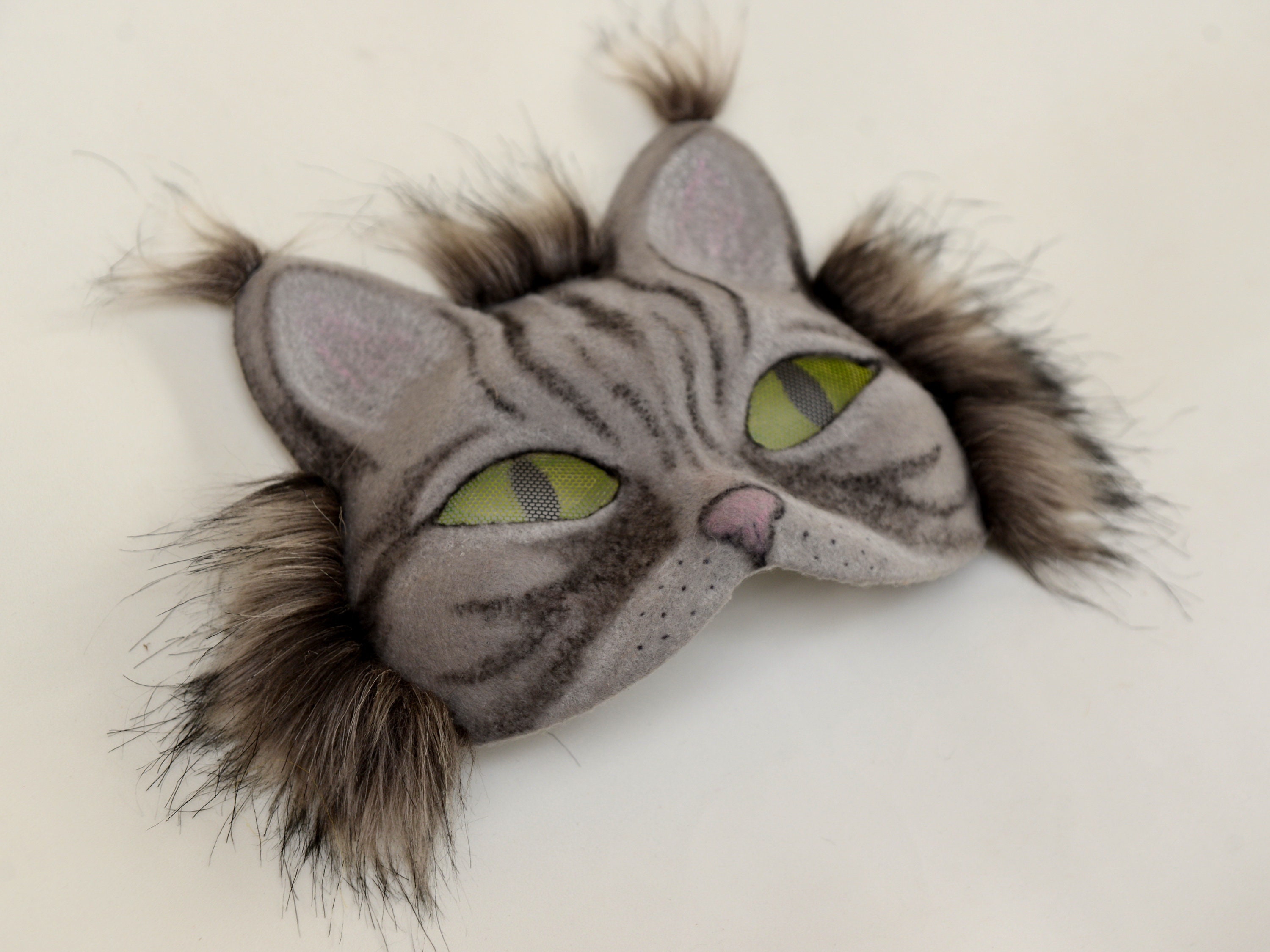 Gray Tabby Felted Therian Cat Mask, Cat Cosplay and Furry Fun, Therian ...