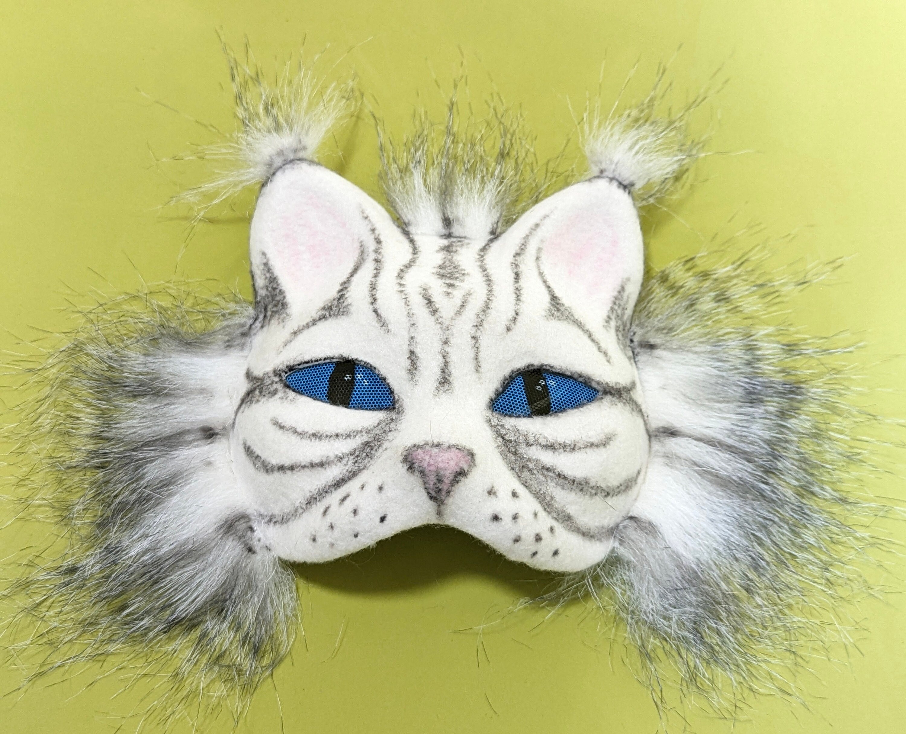 White and Black Tabby Therian Cat Mask for Cosplay and Furry Fun ...