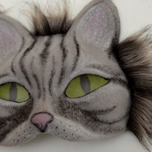 Gray Tabby Felted Therian Cat Mask, Cat Cosplay and Furry Fun, Therian ...
