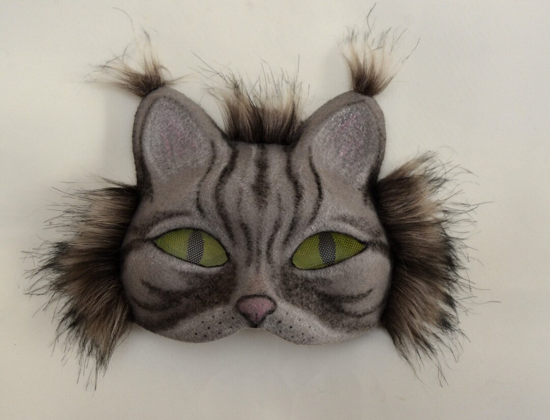Gray Tabby Felted Therian Cat Mask, Cat Cosplay and Furry Fun, Therian ...
