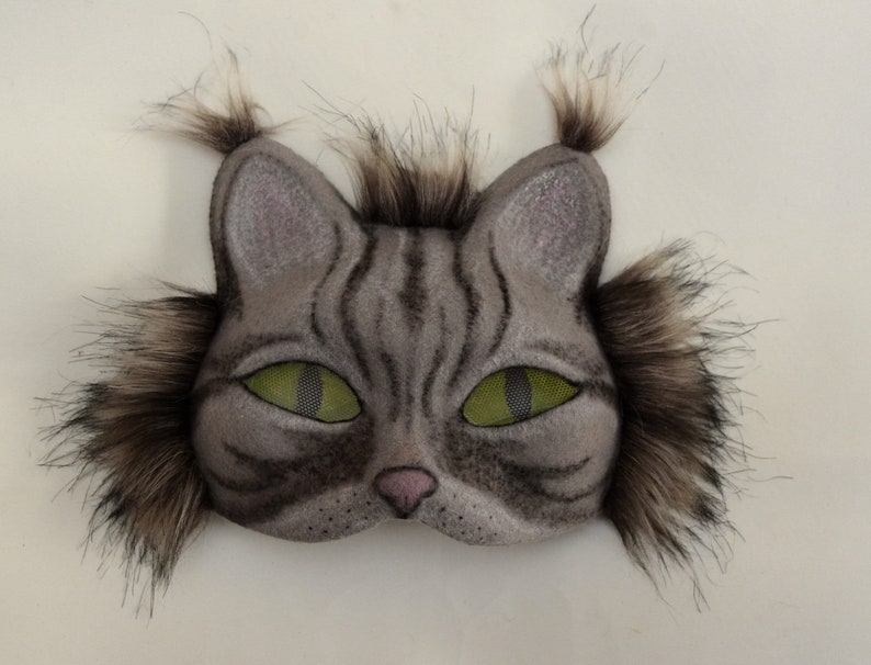 Gray Tabby Felted Therian Cat Mask, Cat Cosplay and Furry Fun, Therian ...