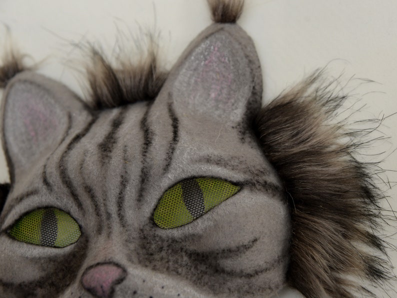 Gray Tabby Felted Therian Cat Mask, Cat Cosplay and Furry Fun, Therian ...
