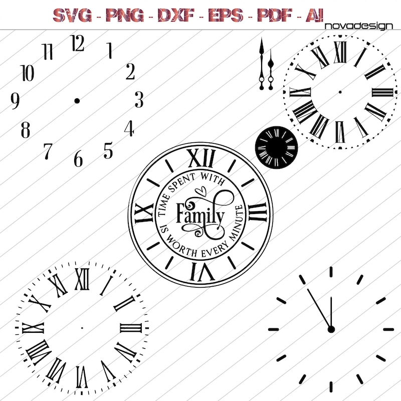 Clock Svg - Etsy