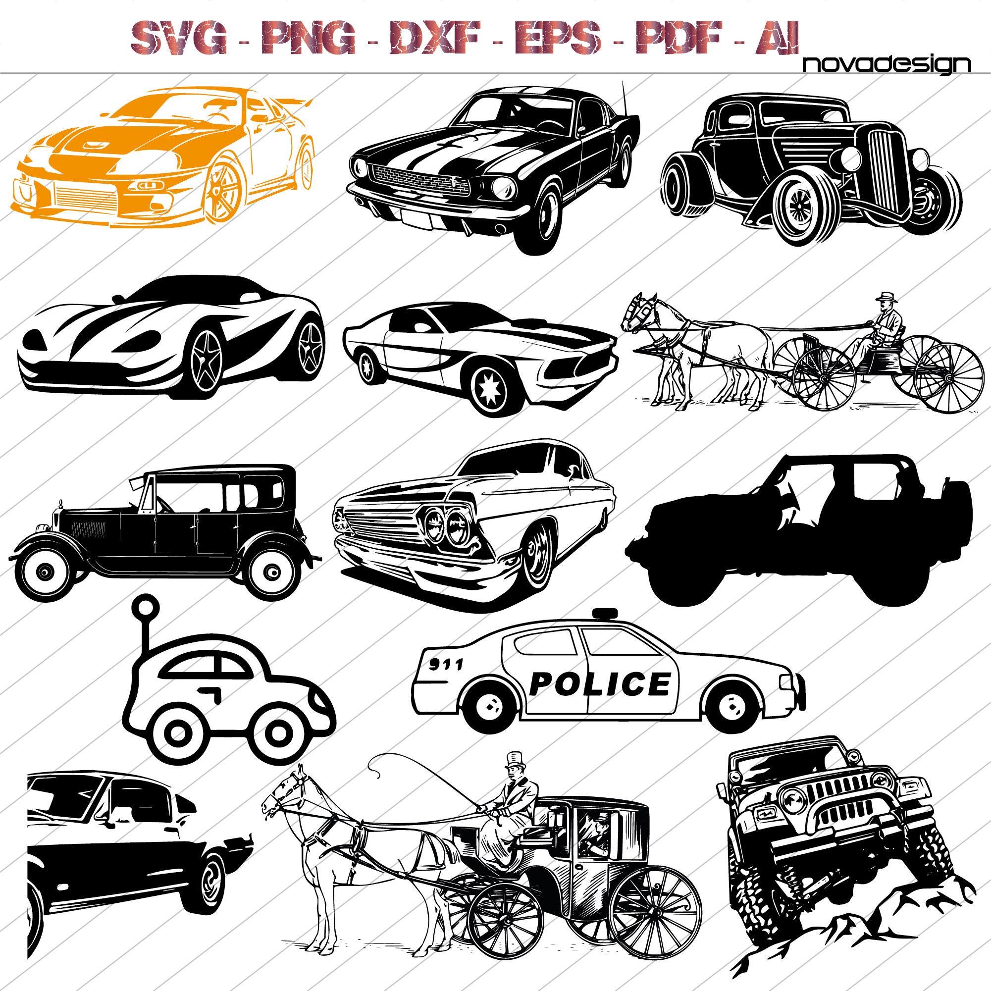 Car Svg Bundle, Sports Car Svg, Luxury Car Svg, Racing Car Svg, Baby ...