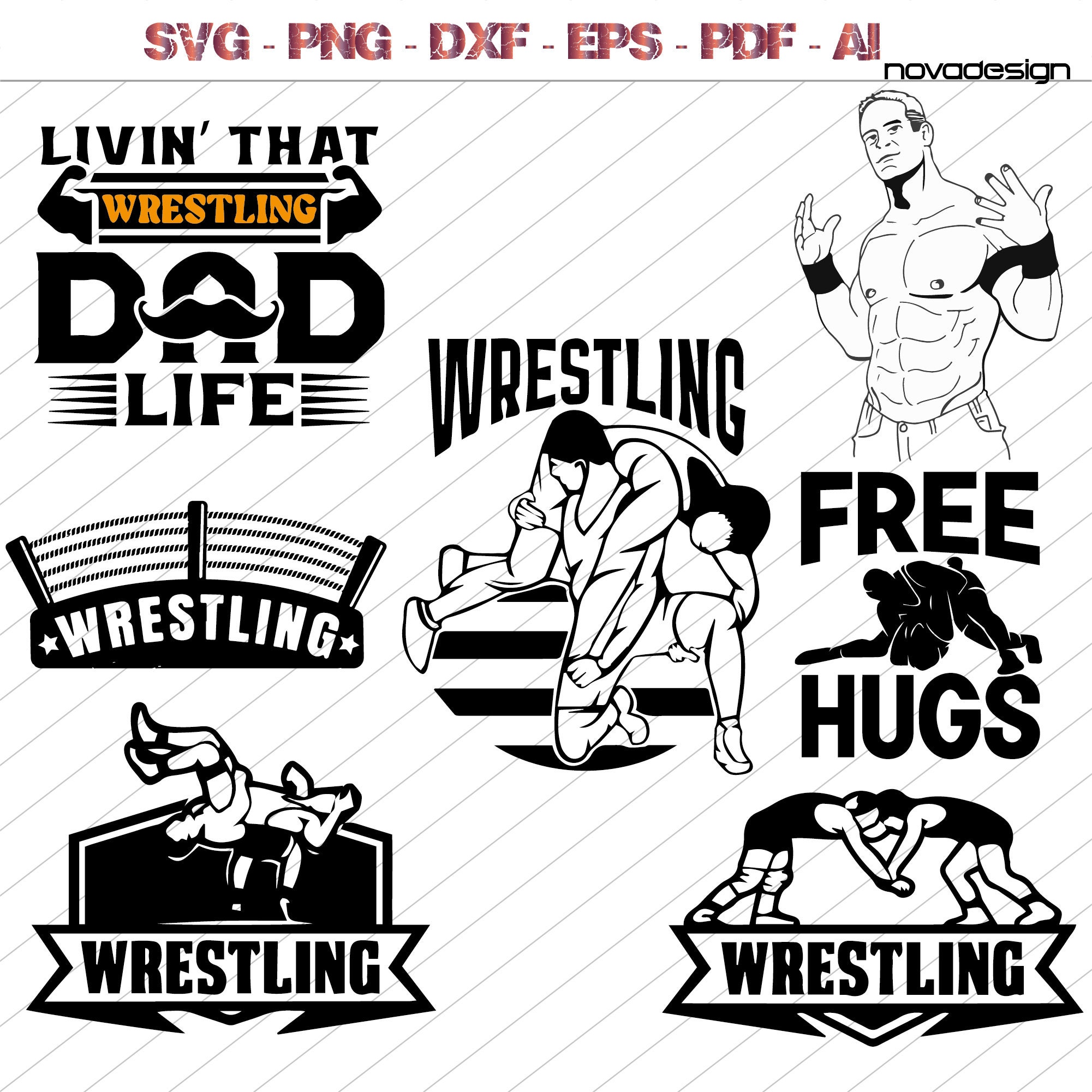 Wrestling Bundle Svg, Wrestle Svg Bundle, Wrestler Svg, Wrestling ...
