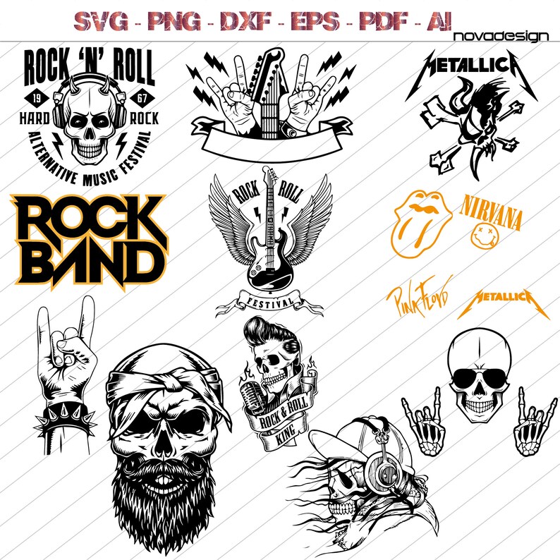Rock and Roll Svg, Heavy Metal Svg, Metallica Svg, Metal Band Svg ...