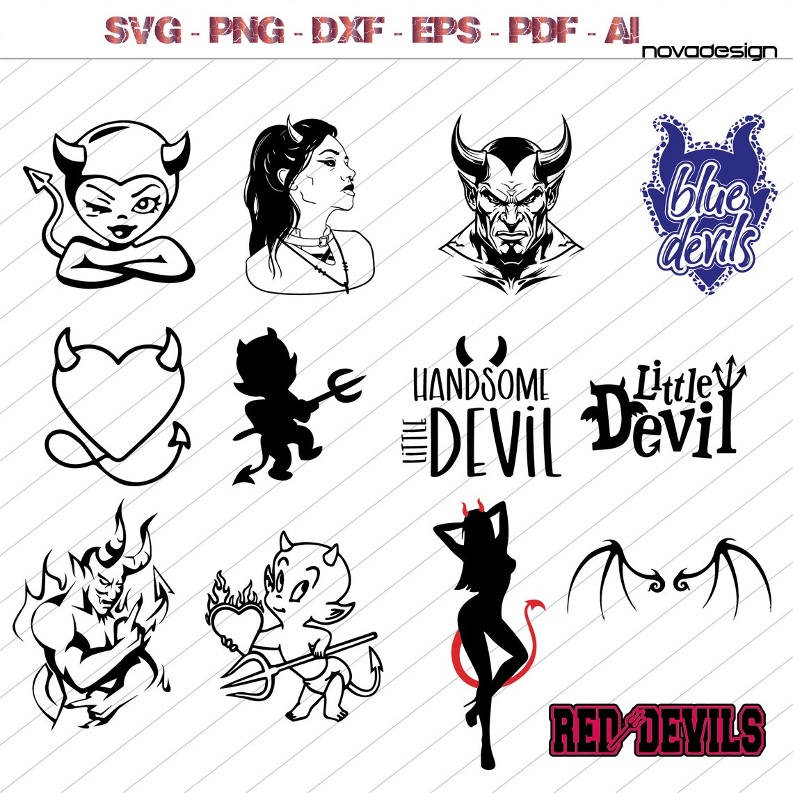 Devil Svg, Devil Skull Svg, Good and Bad Clipart, Saint and Demon Svg ...