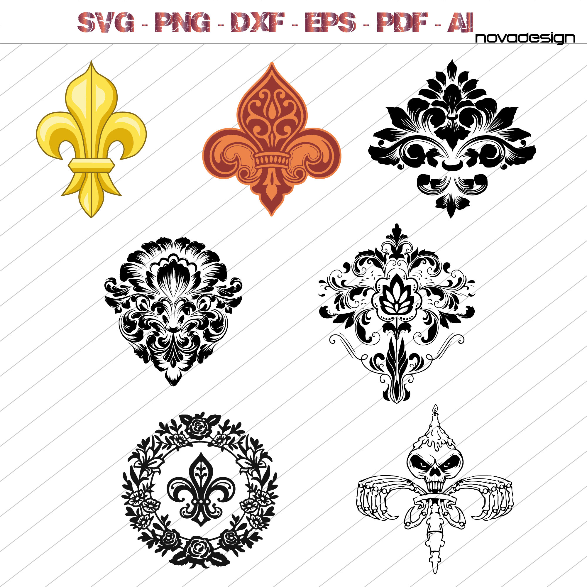 Fleur De Lis SVG Fleur De Lis Bundle Fleur De Lis Clipart Fleur De Lis Silhouette Fleur De Lis ...