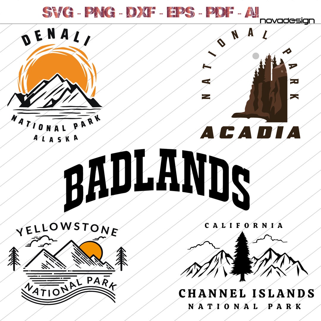 Usa National Parks Svg, National Parks Cut Files, National Parks Vector ...