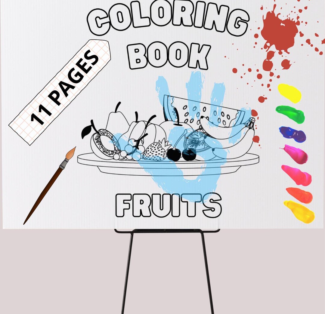 Printable Black and White Fruit Coloring Book – Fun & Educational ...