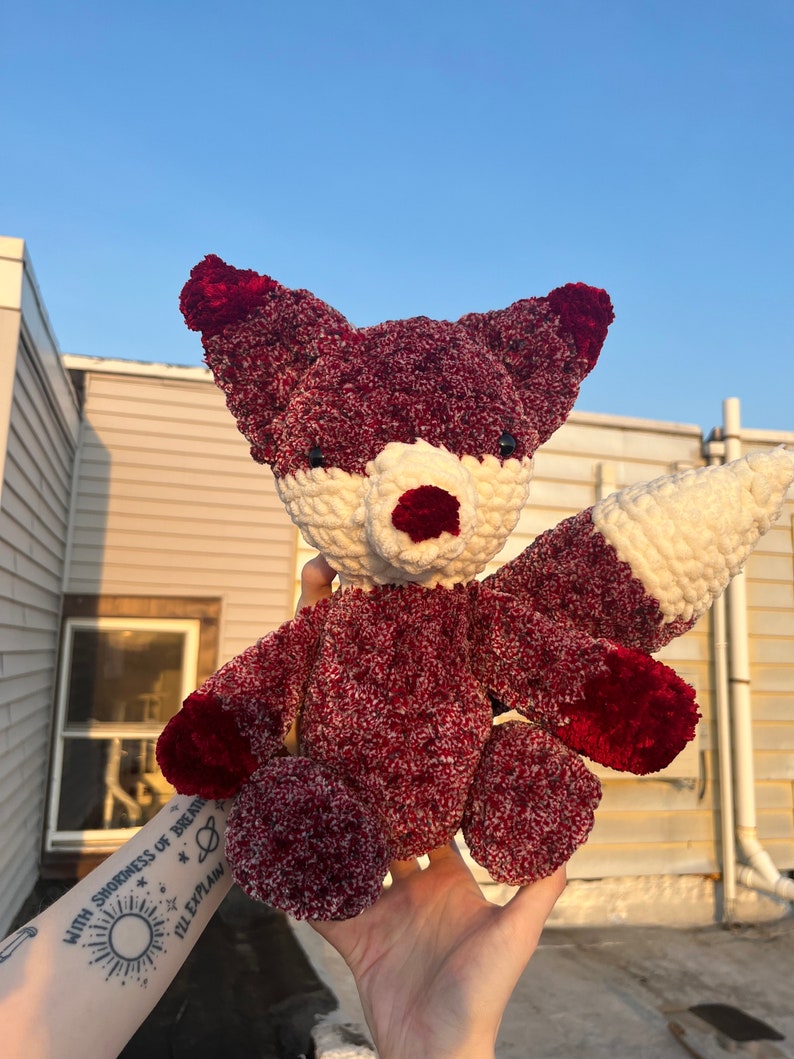 Red Velvet Fox Plush | Amigurumi | Plushie | Handmade Stuffed Animal ...