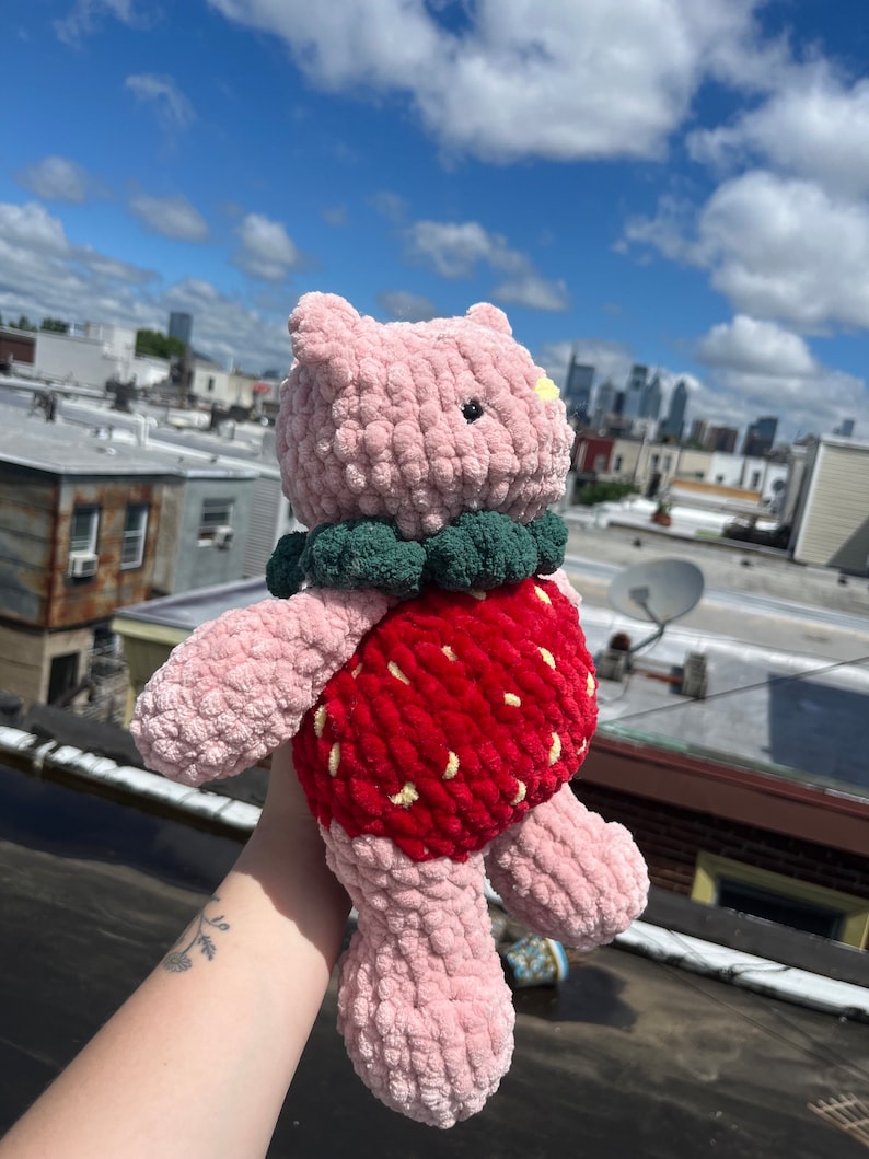 Custom Fruit Teddy Bear Cute Berry Bear Plush Amigurumi Fruit ...