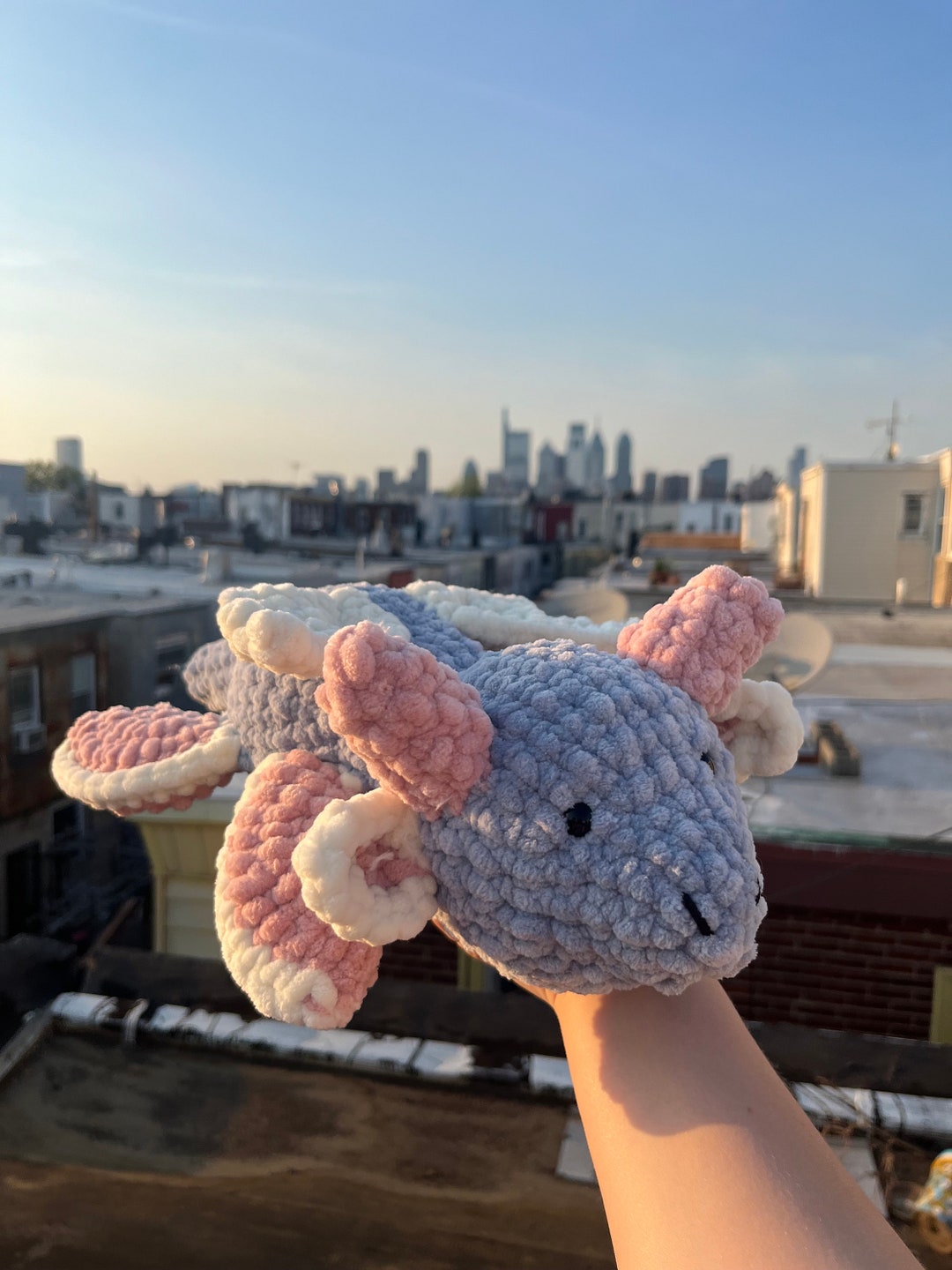 Water Dragon / Dragon Plush | Amigurumi | Pride Plushie | Trans Flag ...