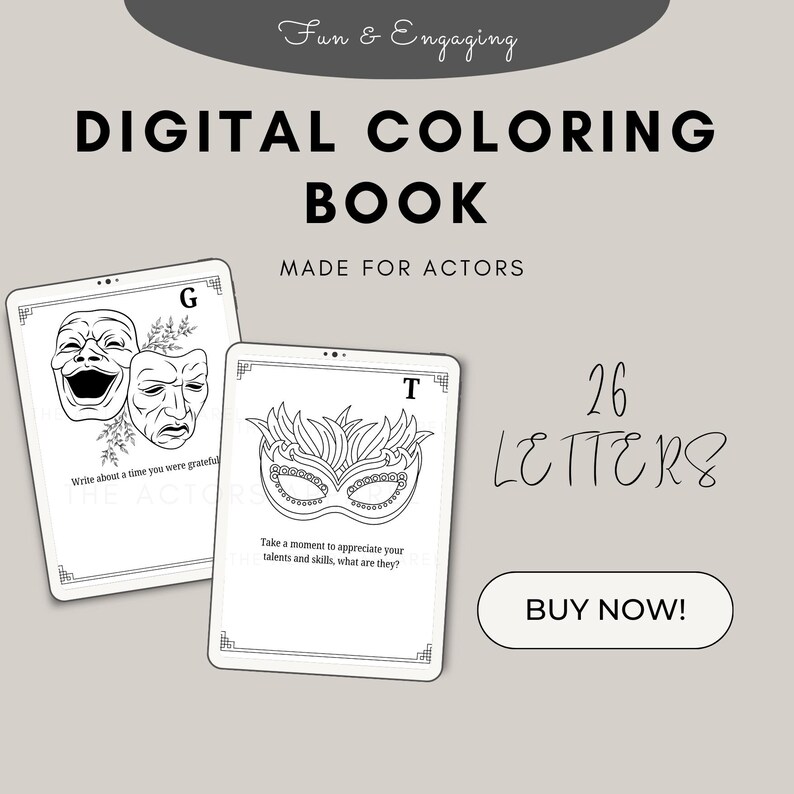 Printable Affirmations Actor Coloring Book - Digital Motivational ...