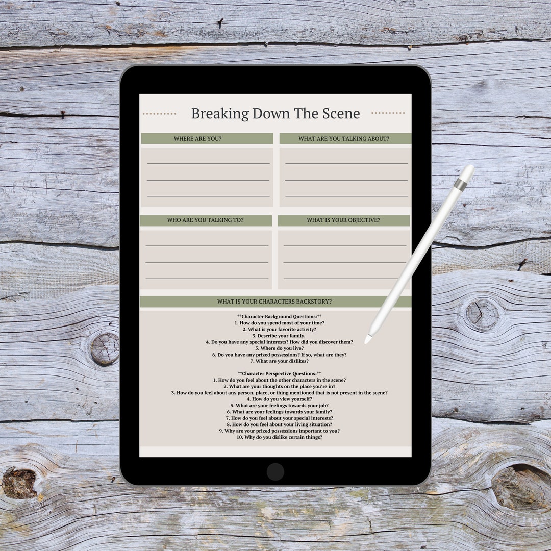 Character Breakdown Worksheet | Printable | Goodnotes Compatible - Etsy