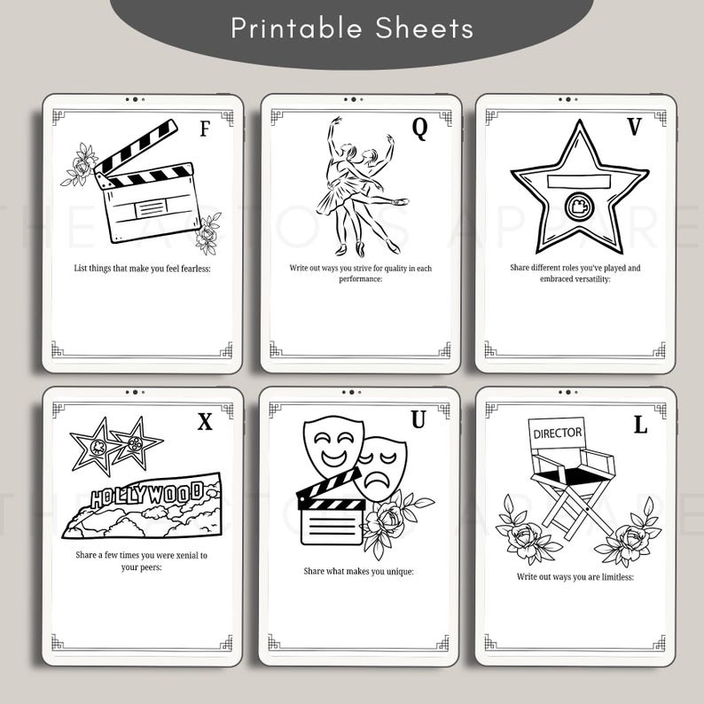 Printable Affirmations Actor Coloring Book - Digital Motivational ...