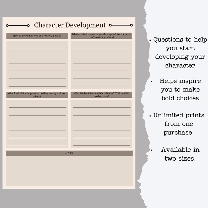 Character Development Worksheet Actor Worksheet Theater Worksheet ...