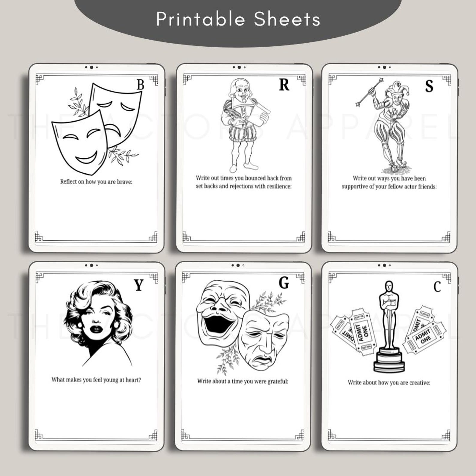 Printable Affirmations Actor Coloring Book - Digital Motivational ...