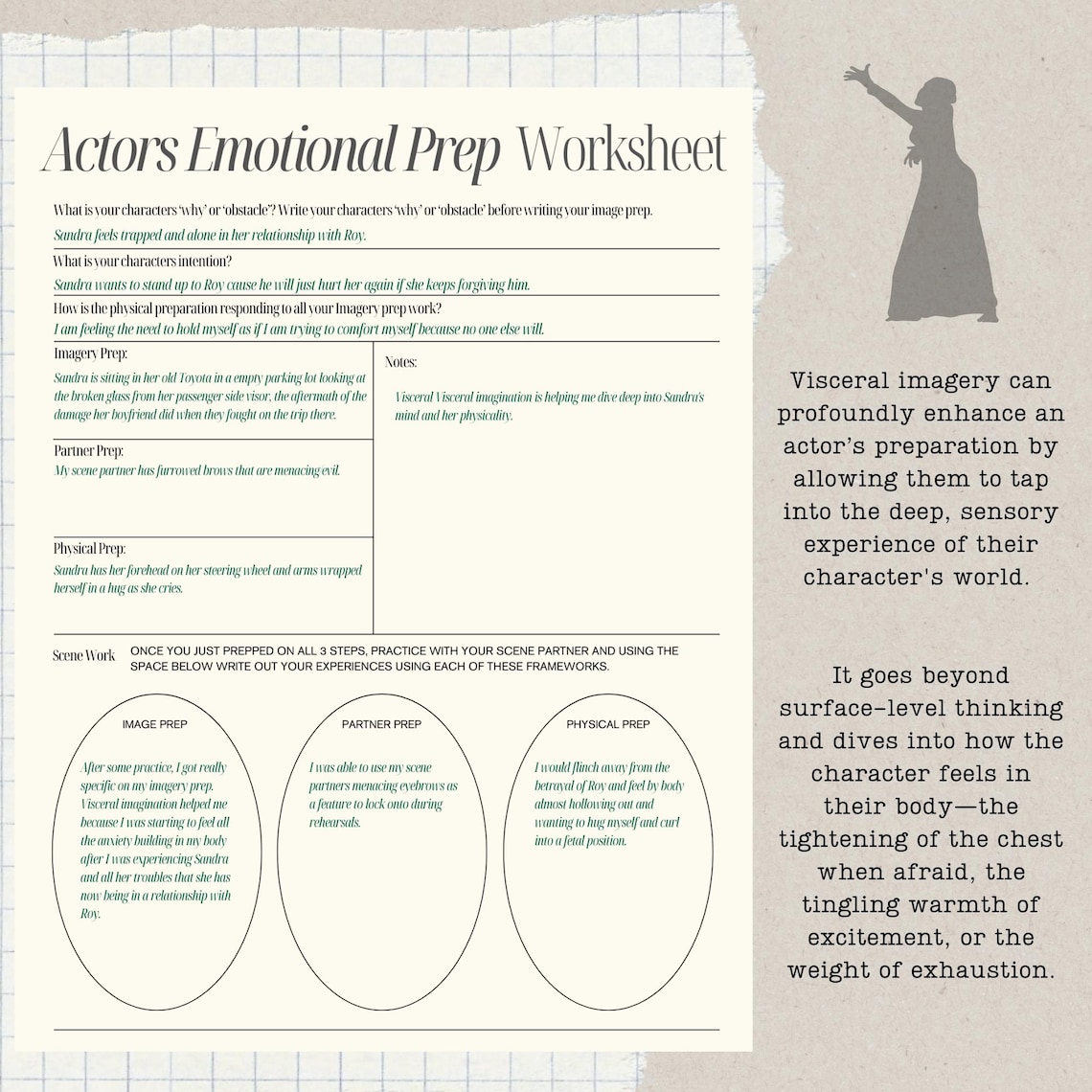 Actors Emotional Prep Worksheet | Actor Worksheet | Theater Worksheet ...