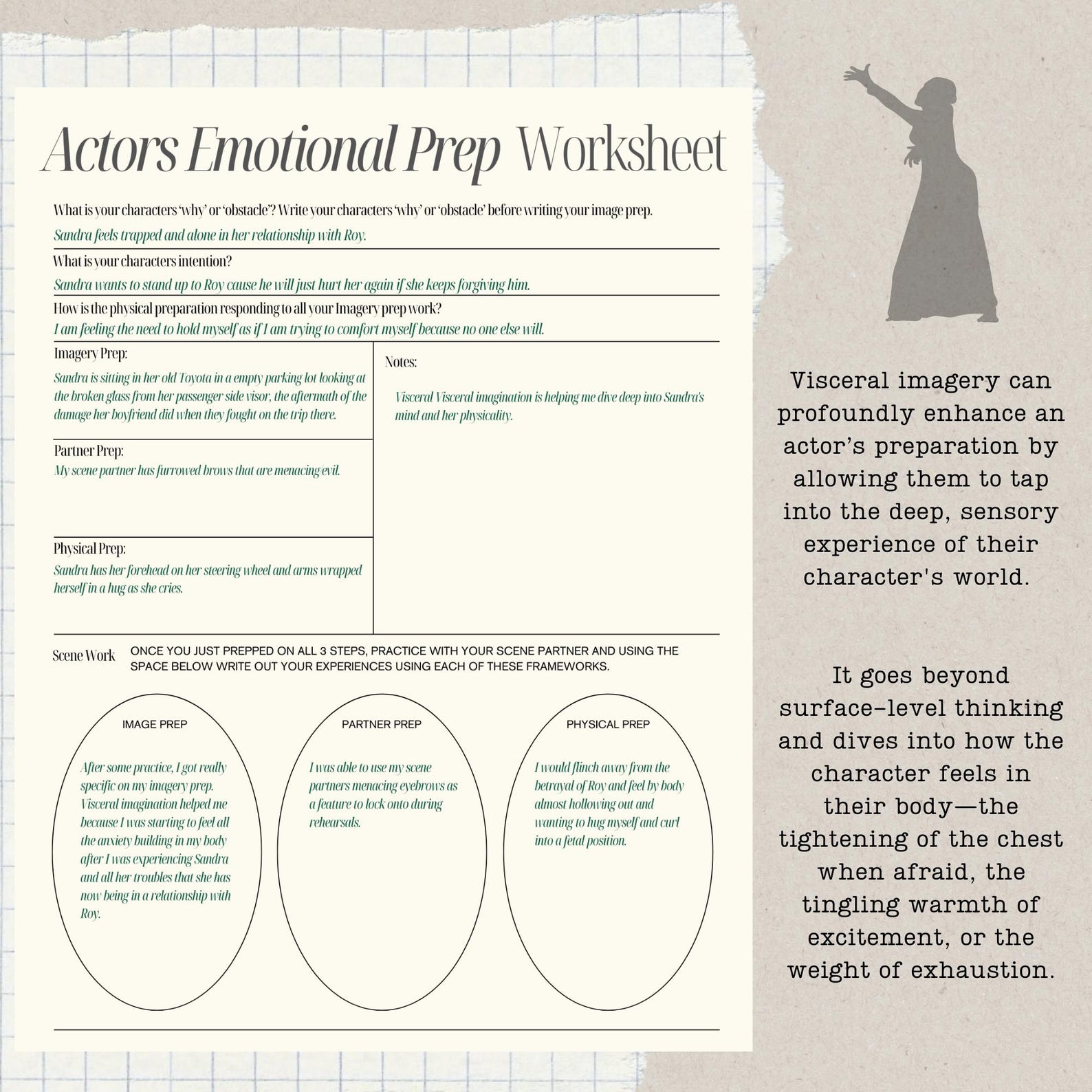 Actors Emotional Prep Worksheet | Actor Worksheet | Theater Worksheet ...